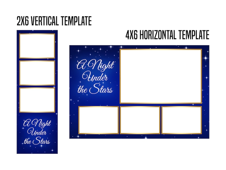 3-in-1 A Night Under the Stars Photobooth Template Photo Booth Starry ...