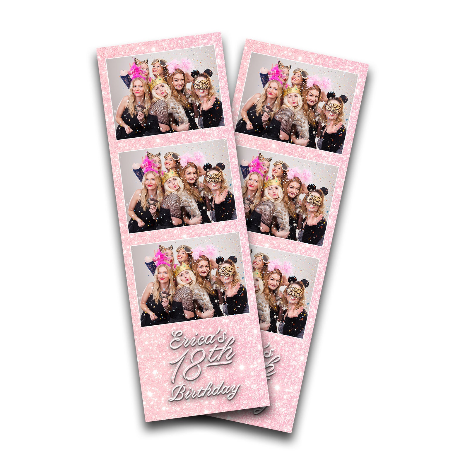 Pink Sparkle Birthday Party Photobooth Photo Strip Template Photo Booth ...