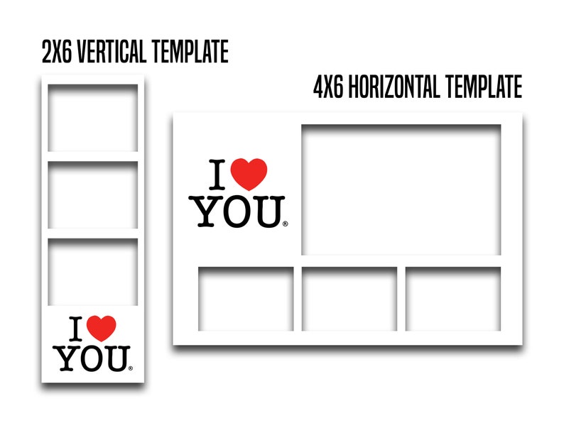 3-in-1 "i Love You" Photobooth Template Photo Booth I Love You ...