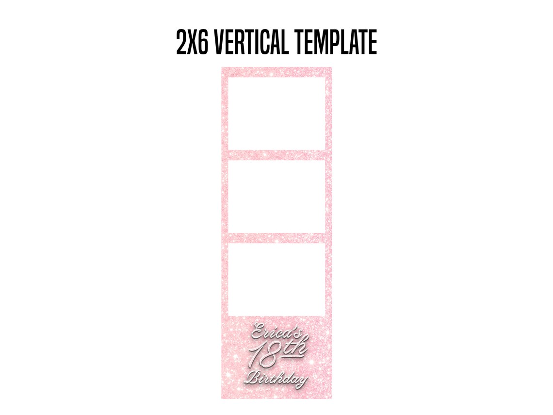 Pink Sparkle Birthday Party Photobooth Photo Strip Template Photo Booth ...