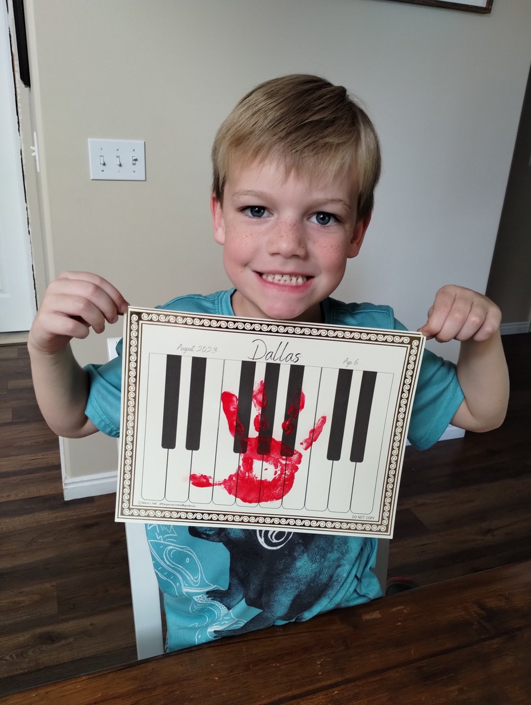 TO SCALE Piano Handprint Certificate - Record Growth of Piano Student ...