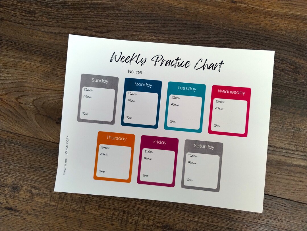 Weekly Practice Chart DIGITAL DOWNLOAD - Etsy