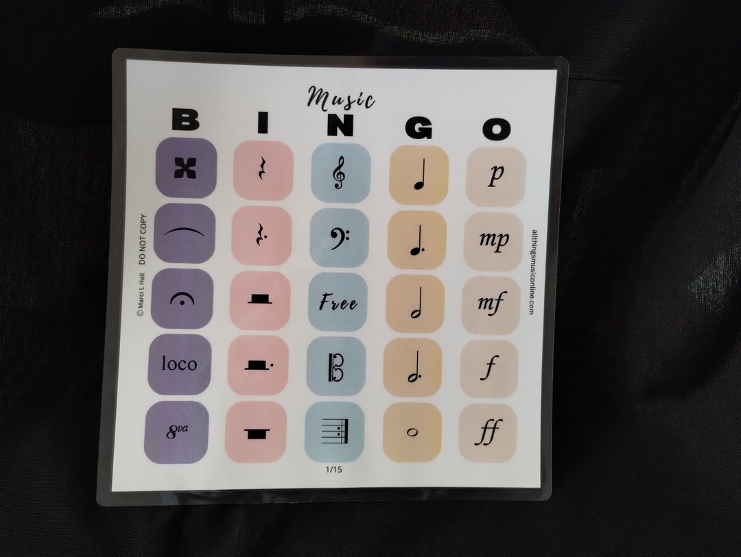 Music Theory BINGO 15-35 UNIQUE Cards Rules for EXTREME Solo Team Etc ...