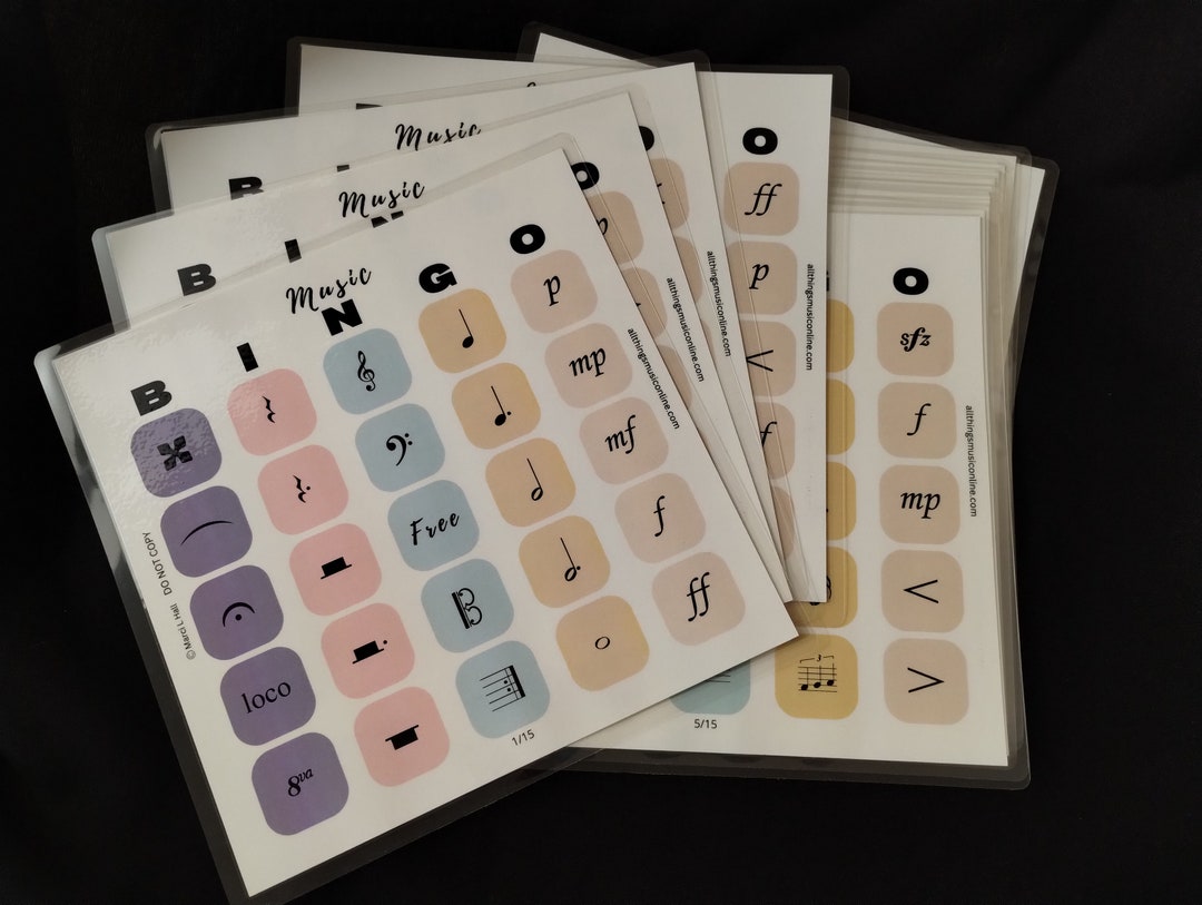 Music Theory BINGO 15 Unique Cards ~ Perfect for HOMESCHOOL ~ Rules for ...