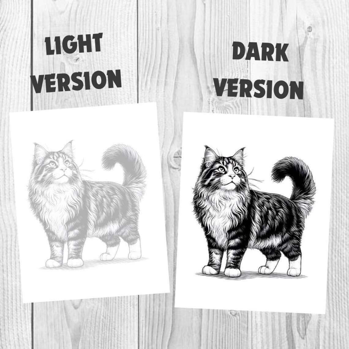 Realistic Cat Coloring Book - Etsy