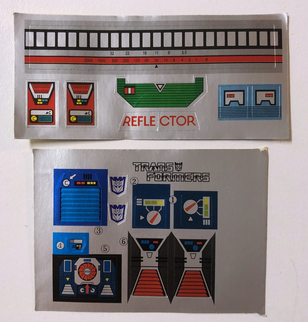 Transformers G1 Reflector Stickers New for Vintage Decepticon Refraktor ...