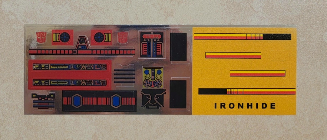 Transformers G1 Ironhide Sticker Sheet Rare for Vintage Autobot Car Toy ...