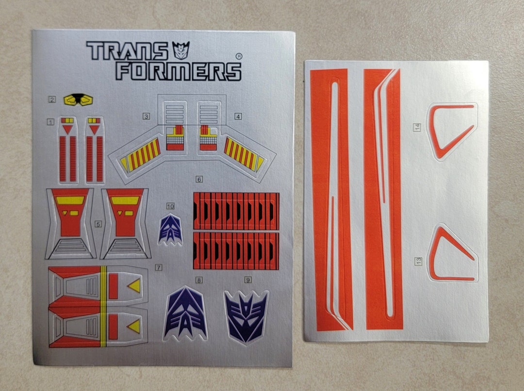 Transformers G1 Dirge Stickers New! for Vintage Decepticon Seeker Toy ...