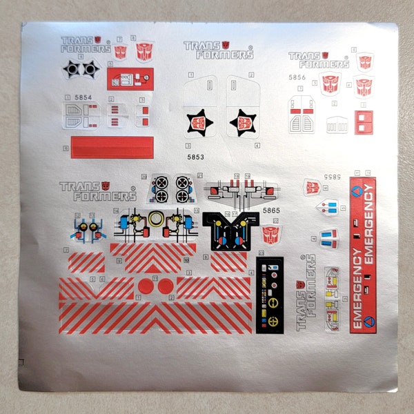 Transformers Toy Decals - Etsy