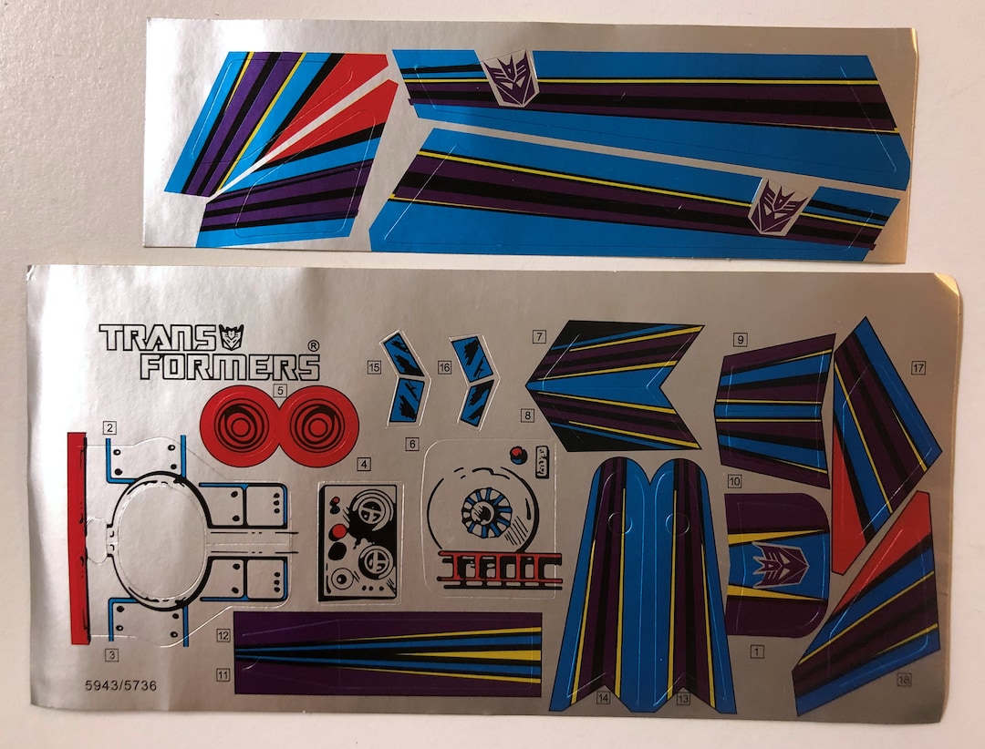 Transformers G1 Octane Stickers New for Vintage Decepticon Toy Robot ...
