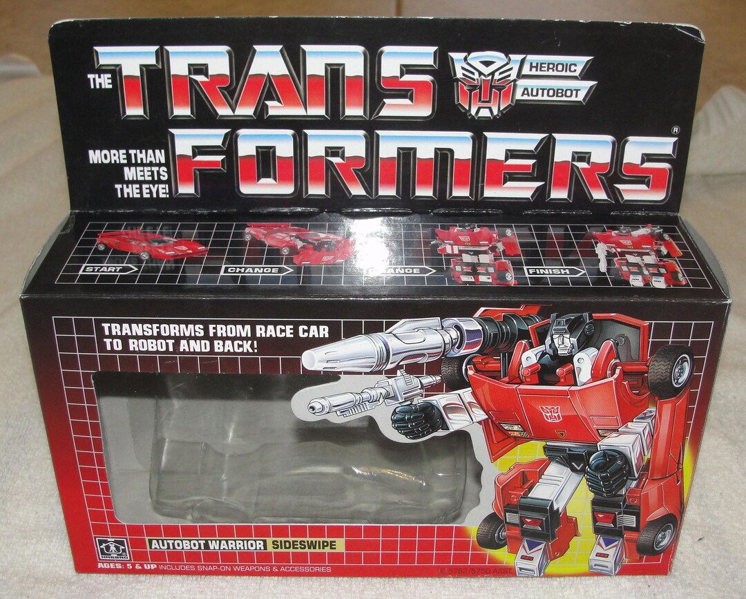 Transformers G1 Sideswipe Box, Cardboard Inserts, Bubble, & Instruction ...