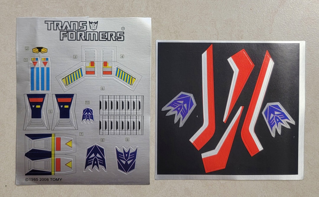 Transformers G1 Thundercracker Stickers New! for Vintage Decepticon ...