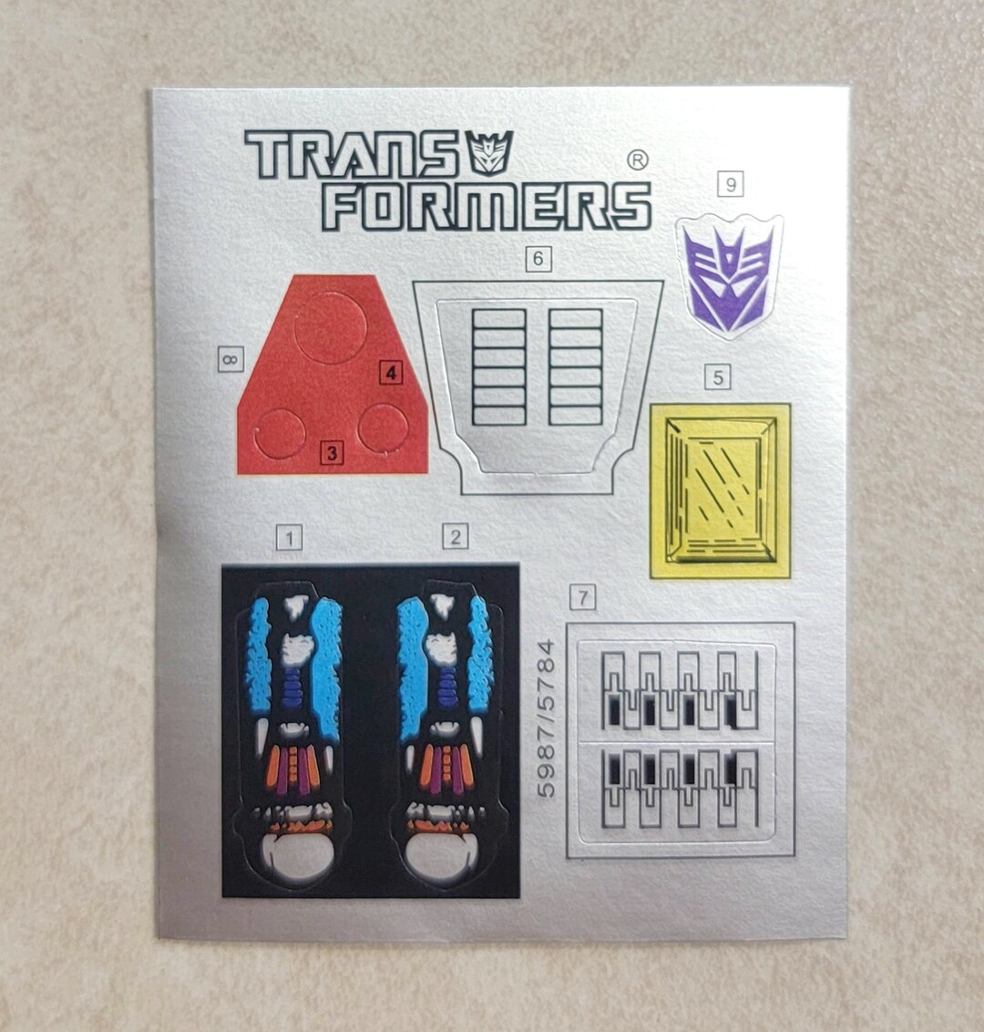 Transformers G1 Scourge Stickers Rare! for Vintage Decepticon Toy Robot ...
