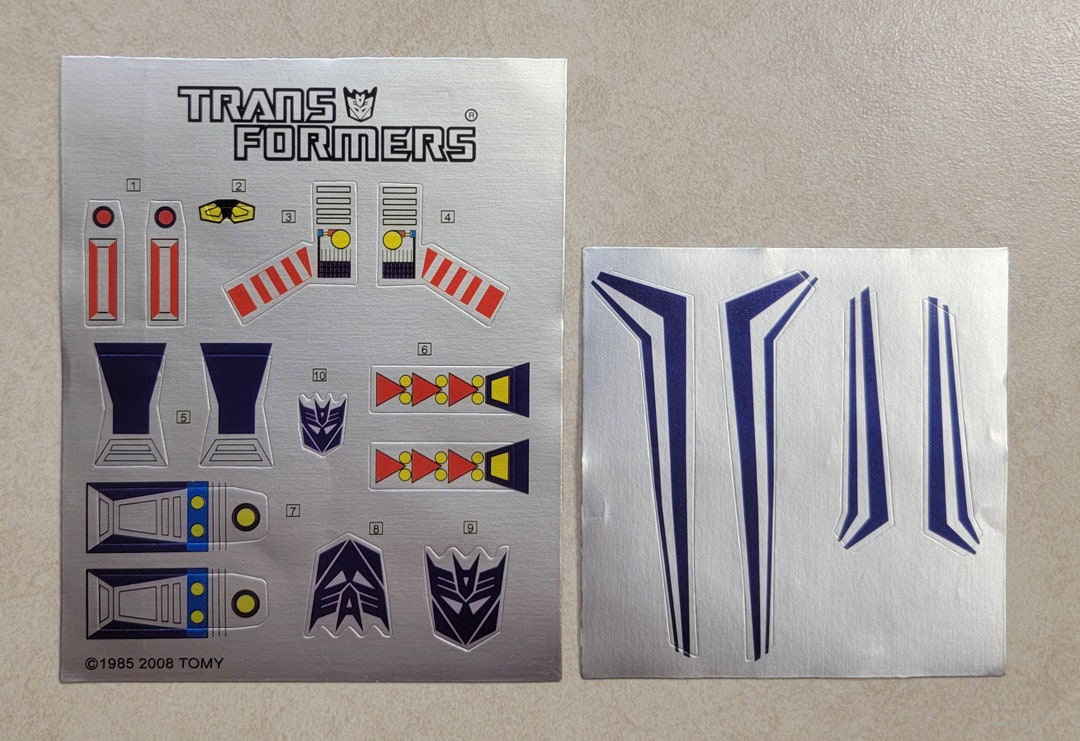 Transformers G1 Skywarp Stickers New! for Vintage Decepticon Seeker Toy ...