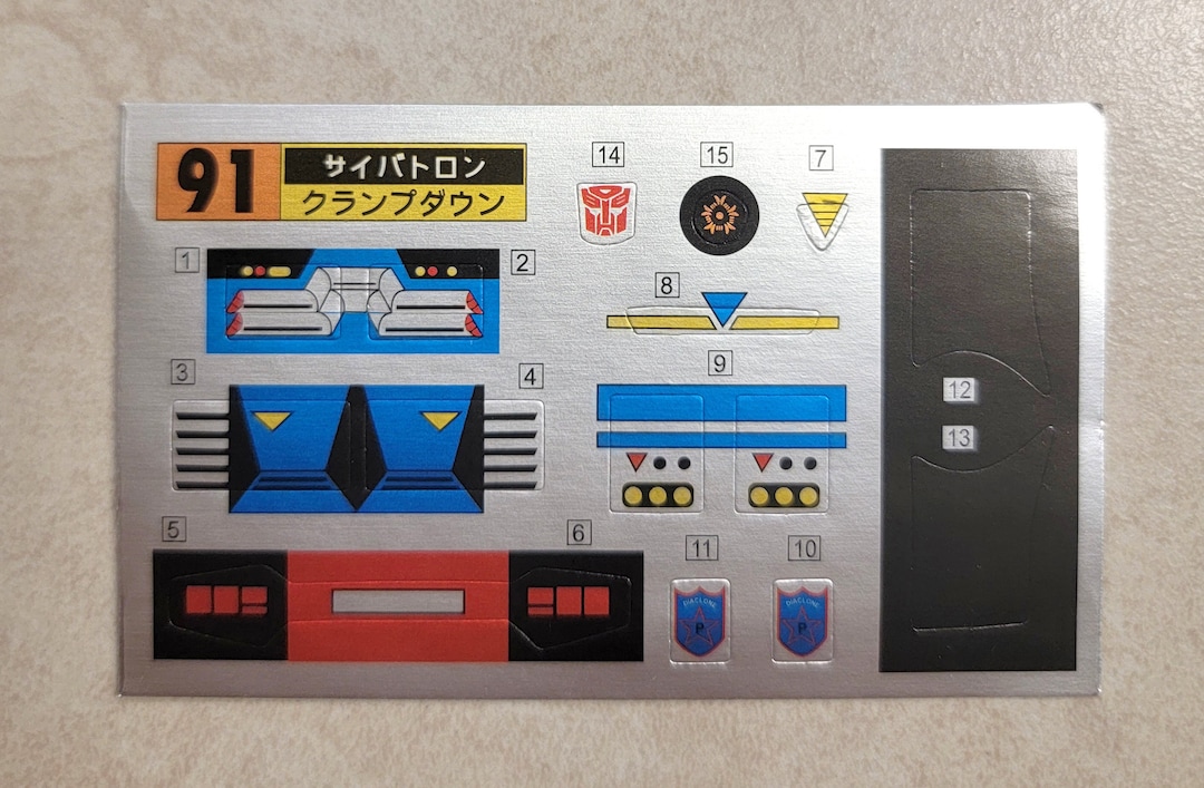 Transformers G1 Red Alert Stickers New for Vintage Autobot Toy Robot ...