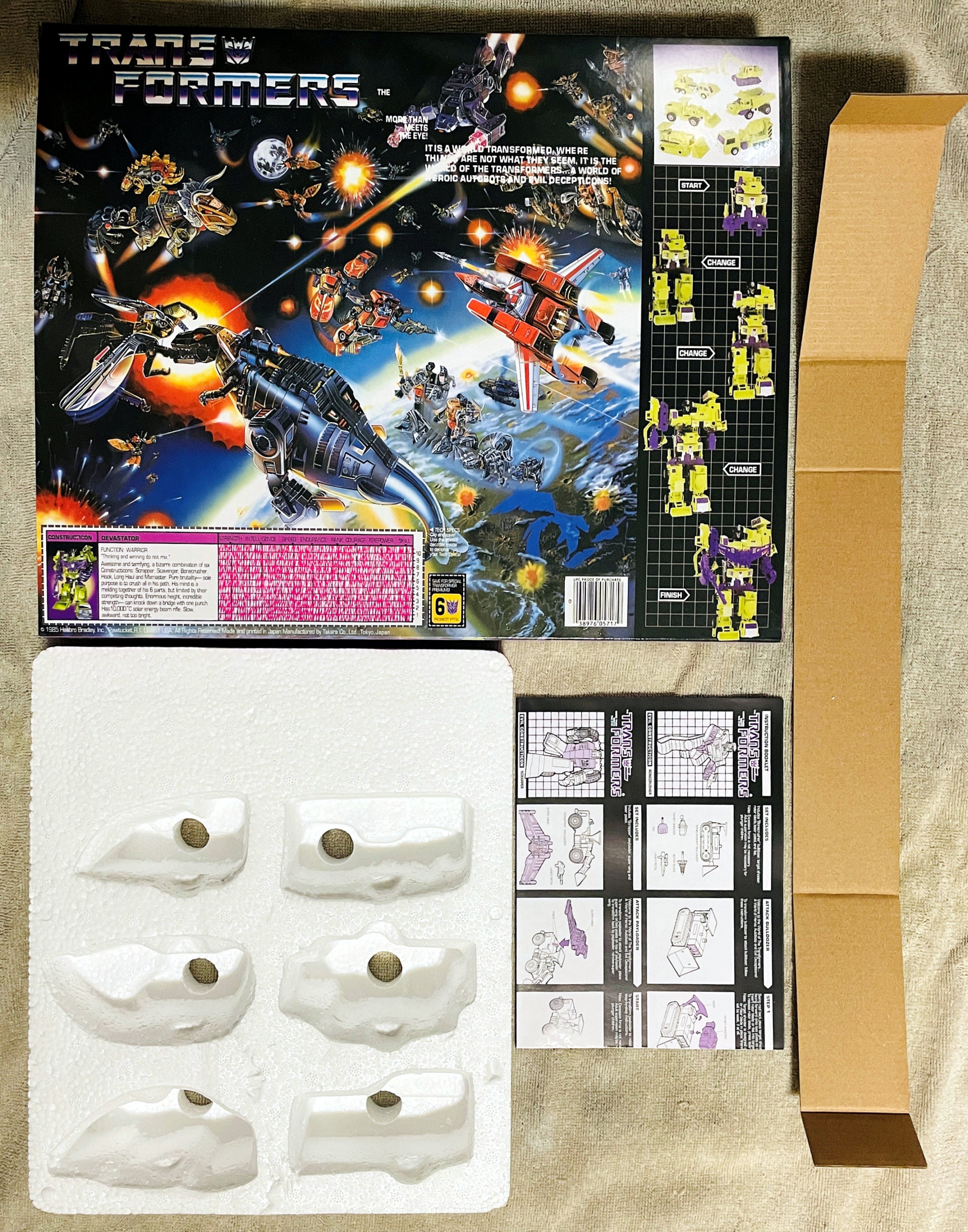 Transformers G1 Devastator Repro Box, Styrofoam Tray, Insert ...
