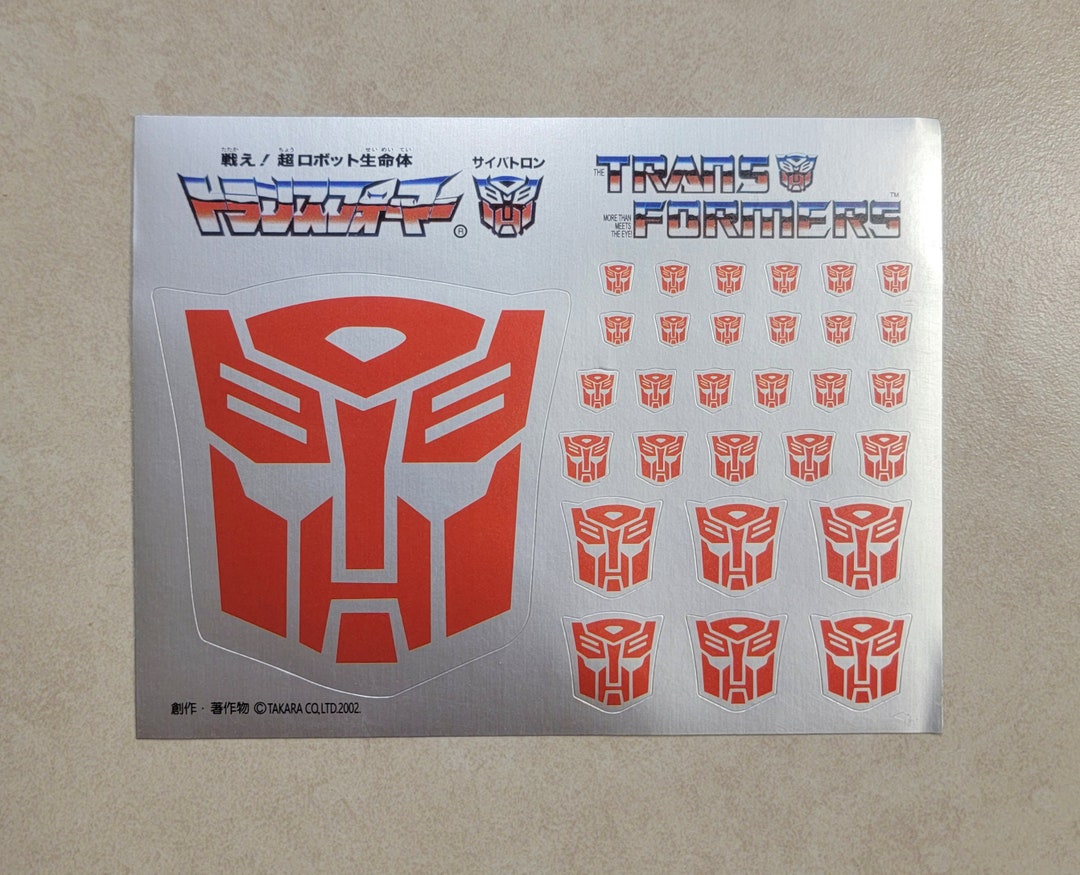 Transformers G1 Autobot Symbols Sticker Sheet Rare! for Vintage Toy ...