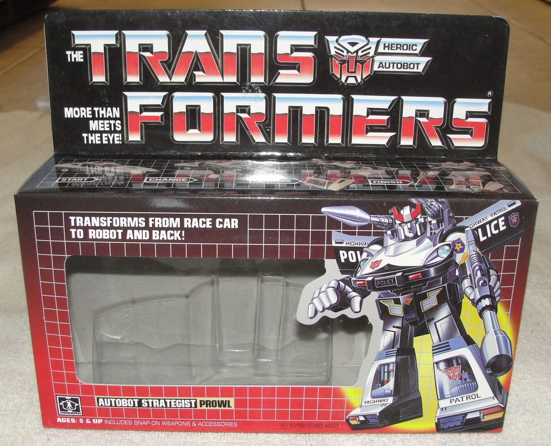 Transformers G1 Prowl Box, Cardboard Inserts, Bubble, & Instruction ...
