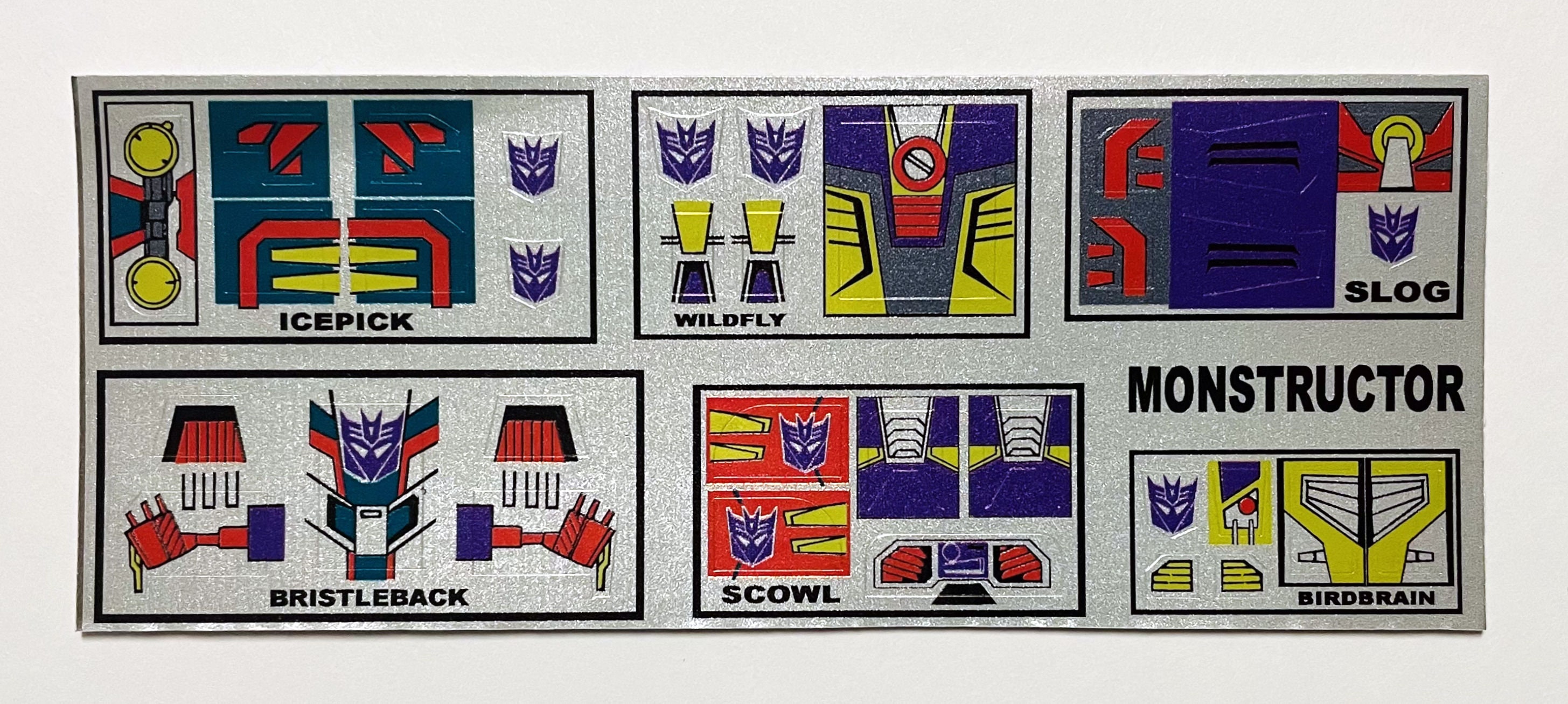 Transformers G1 Monstructor Stickers for Vintage Decepticon Toy ...