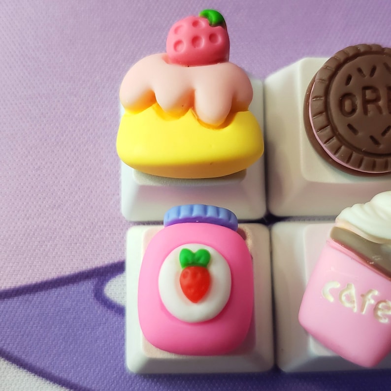 Kawaii Food Keycap Series Cherry MX Keyboard Kawaii Keycap, Oreo Keycap ...