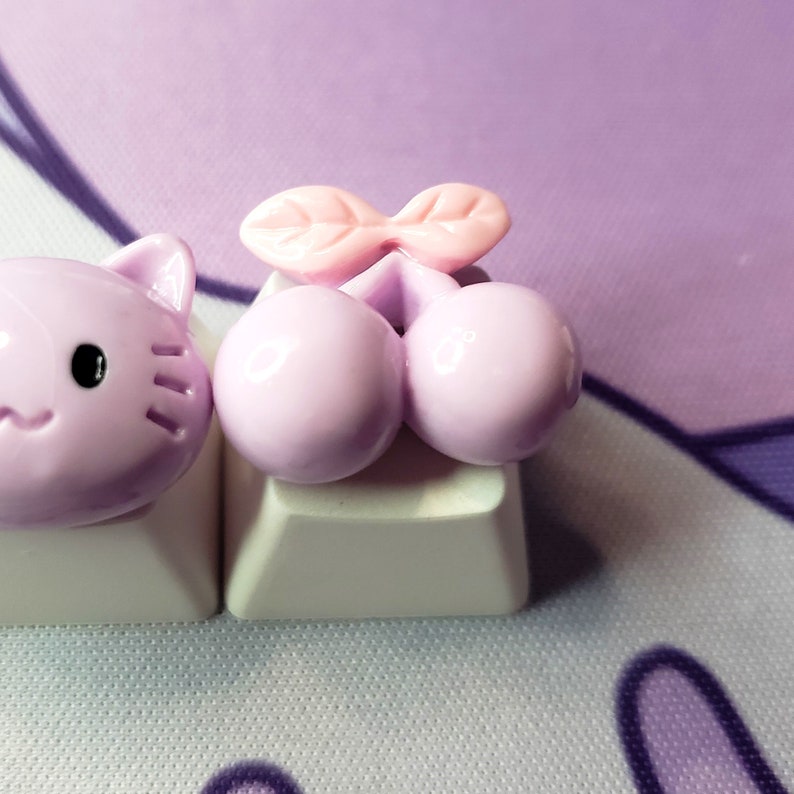 Cute Purple Keycap Series | Cherry MX Keyboard | Cat Keycap, Kawaii ...