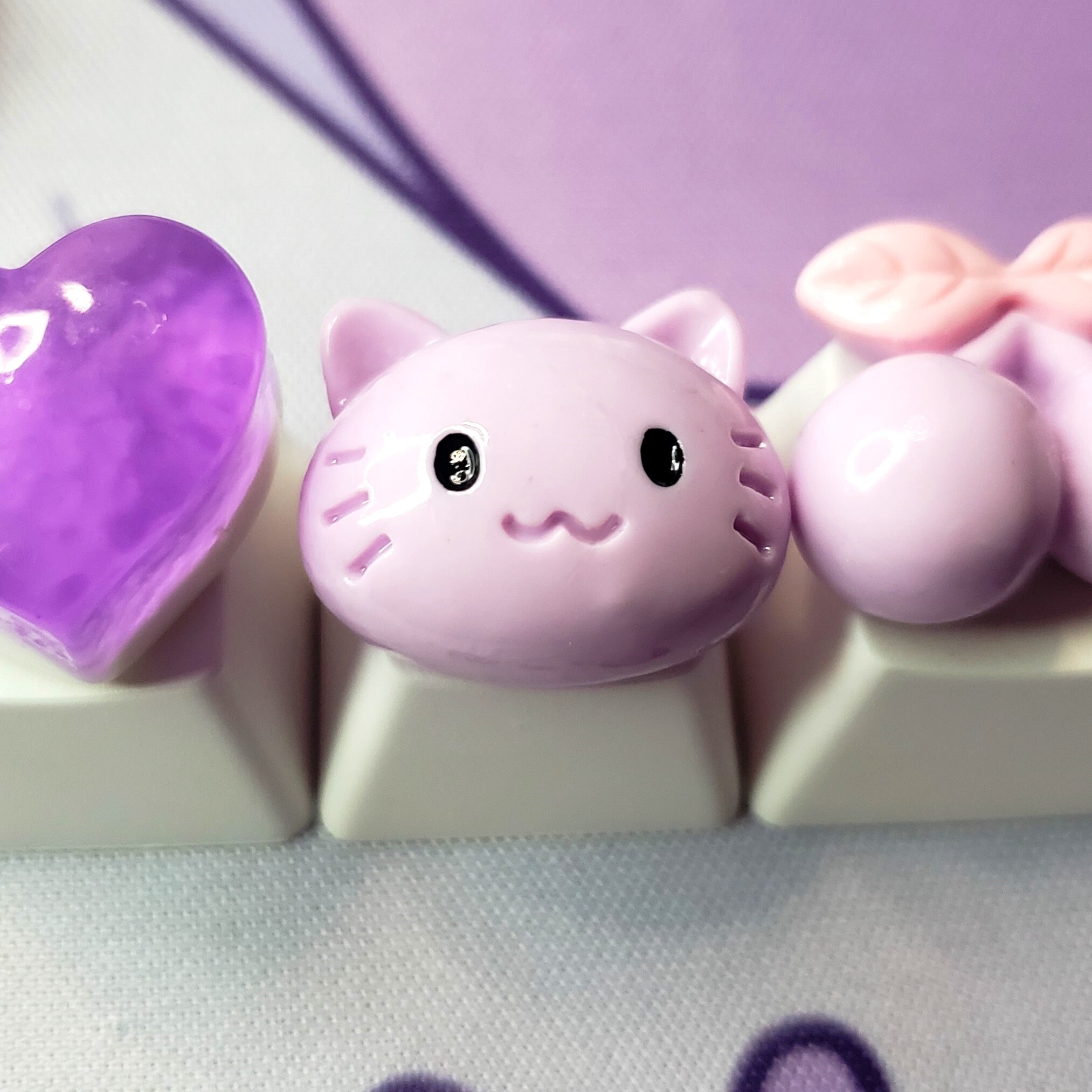 Cute Purple Keycap Series | Cherry MX Keyboard | Cat Keycap, Kawaii ...