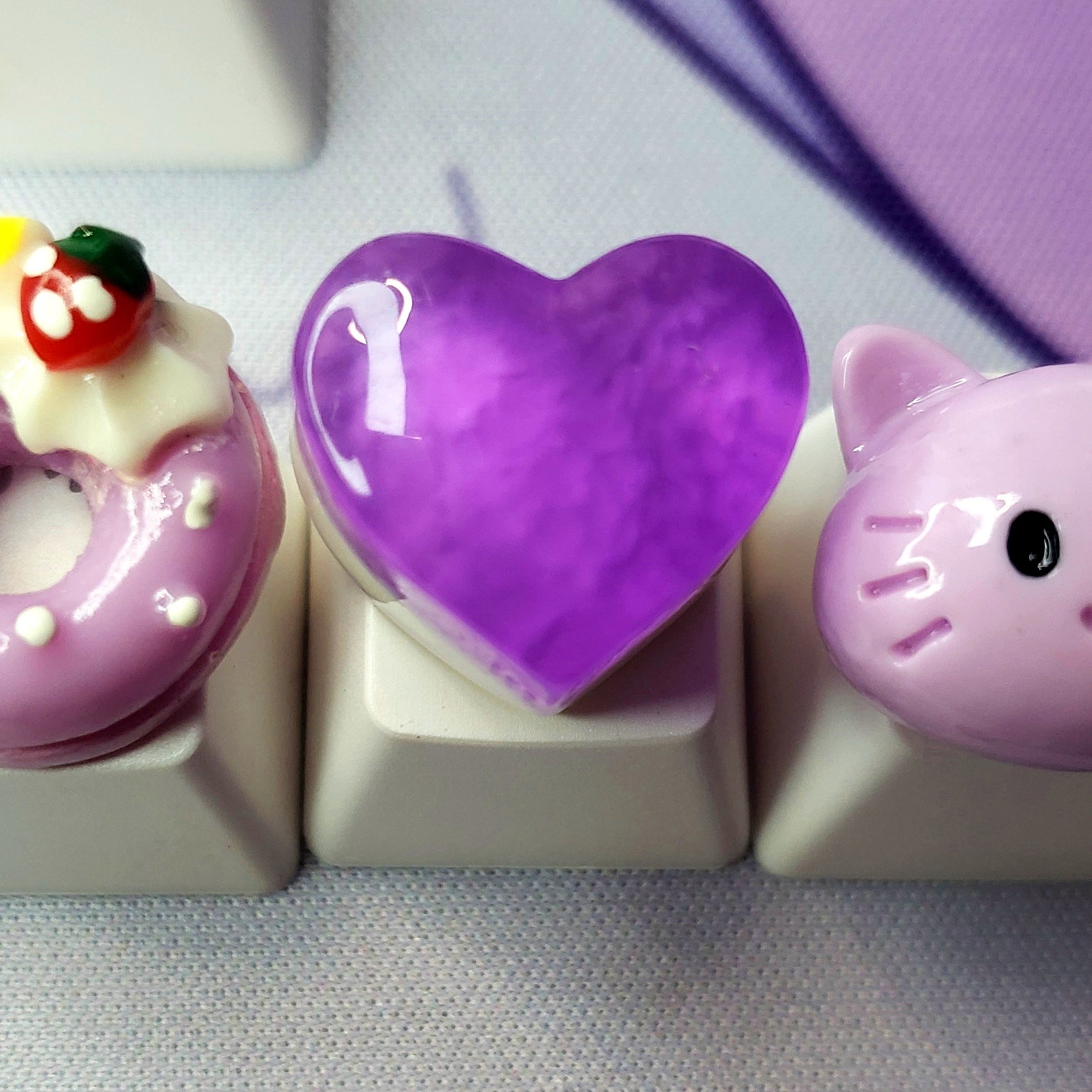 Cute Purple Keycap Series | Cherry MX Keyboard | Cat Keycap, Kawaii ...