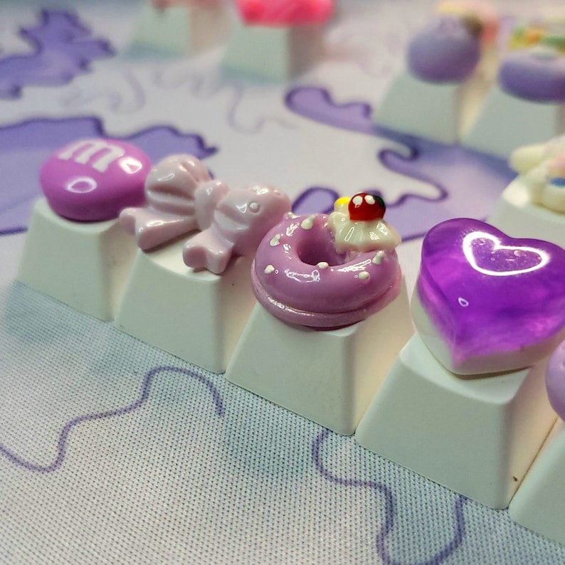 Cute Purple Keycap Series | Cherry MX Keyboard | Cat Keycap, Kawaii ...