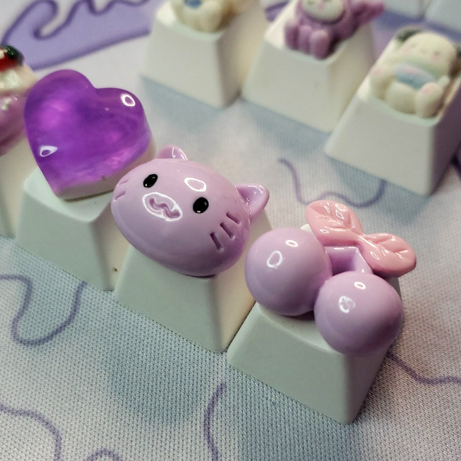 Cute Purple Keycap Series | Cherry MX Keyboard | Cat Keycap, Kawaii ...