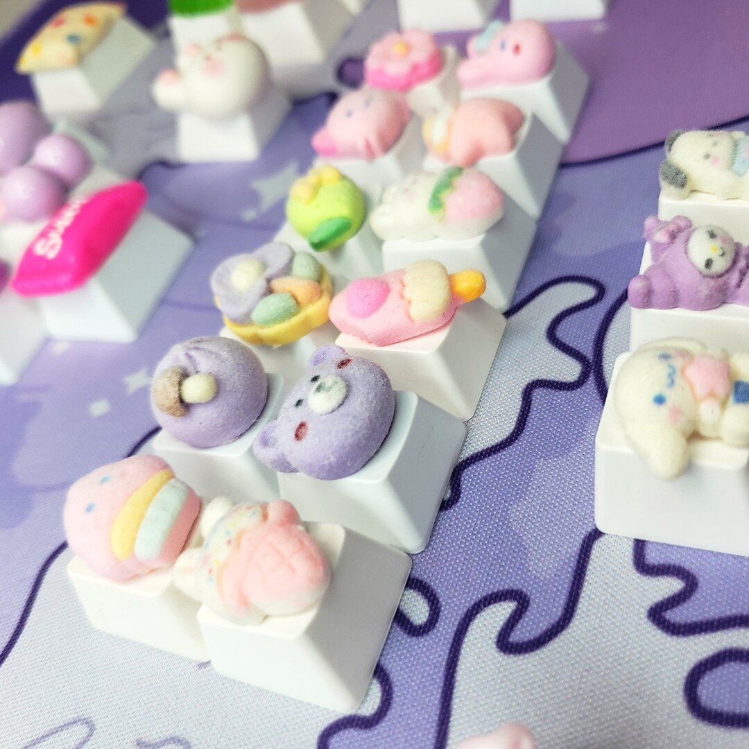 Fuzzy Animal Keycap | Cherry MX Keyboard | Flower, Bunny, Mushroom ...