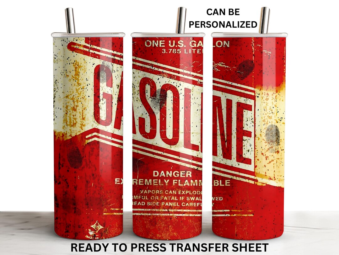 Gasoline, Vintage Gas Can, Mechanic, Ready to Press Tumbler Sublimation ...