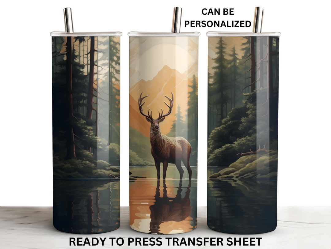 Deer, Buck, Antlers, Woods, Hunt Camo, Ready to Press Tumbler ...