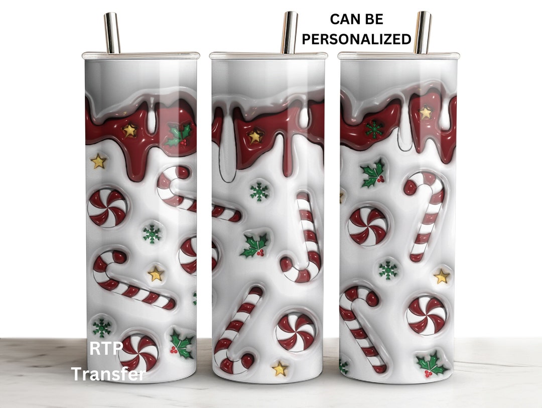 Candy Cane, Mistle Toy, Candy Drip, Ready to Press, Tumbler Sublimation ...