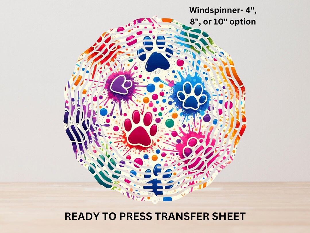 Animal Paw Prints Dog Cat Wind Spinner Sublimation Transfer Ready animal-paw-prints-dog-cat-wind-spinner-sublimation-transfer-ready