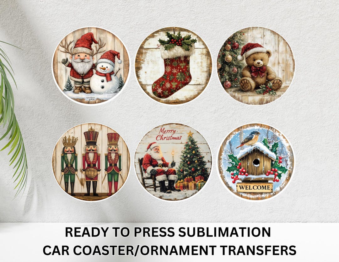 Rustic Christmas, Wooden, Nutcracker, Ready to Press Ornaments, Car ...