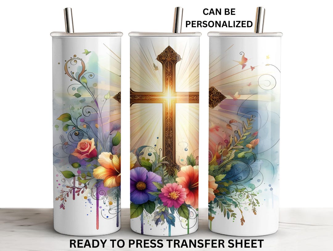 Golden Cross, Sunbeam, God, Jesus, Ready to Press Tumbler Transfer ...