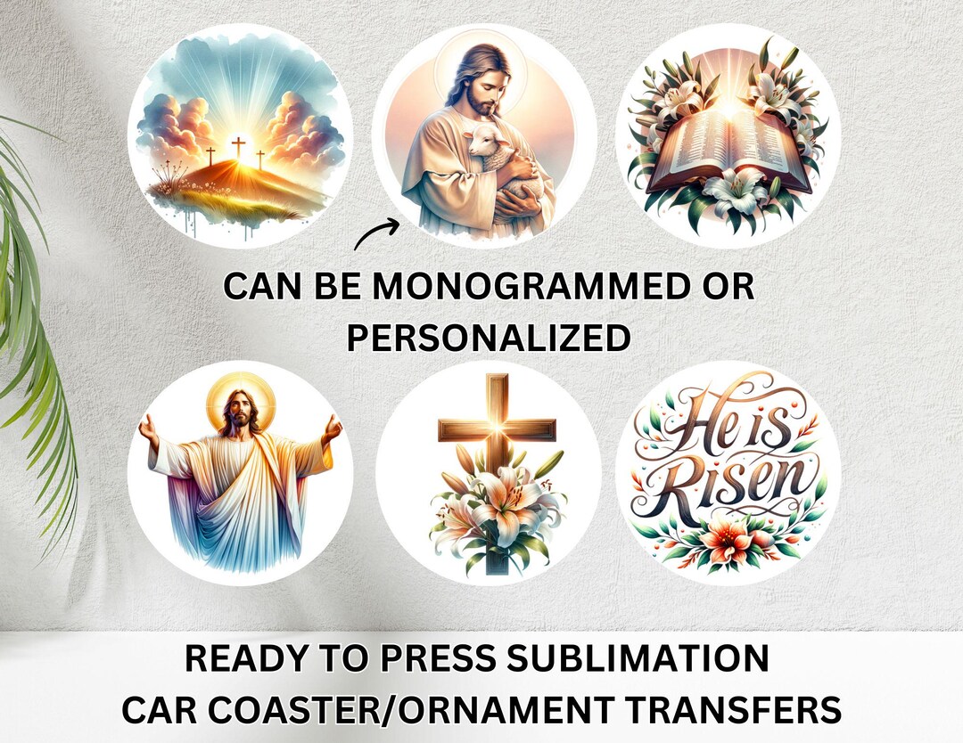 Jesus, Easter, He is Risen, Bible, Lillies, Ready to Press, Car Coaster ...