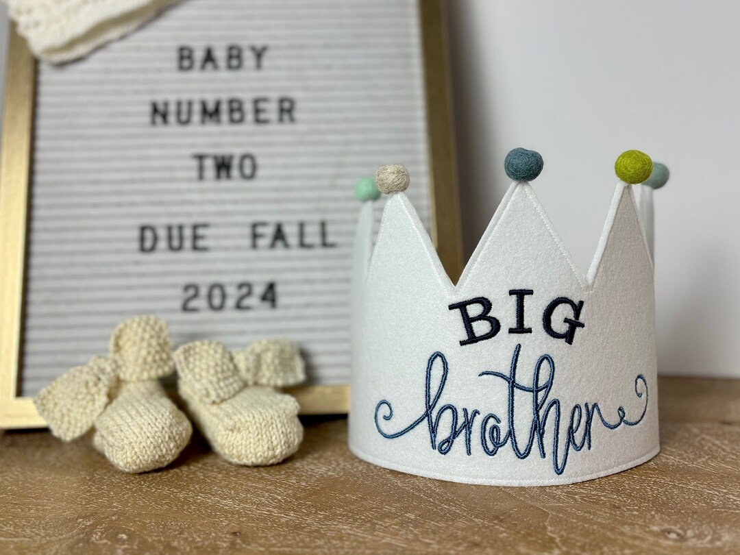 Big Brother Crown - Baby Announcement Accessories - Embroidered Big ...