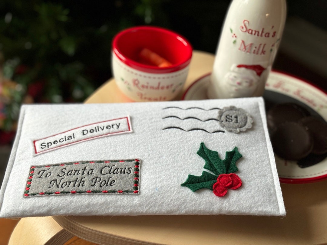 Santa Envelope Felt Envelope Letter to Santa Christmas Eve Envelope ...