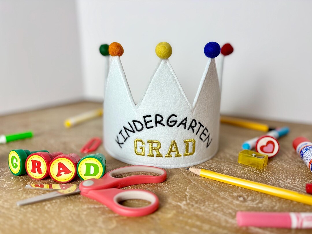 Kindergarten Grad Crown - Graduate Crown- Embroidered Graduate Crown ...
