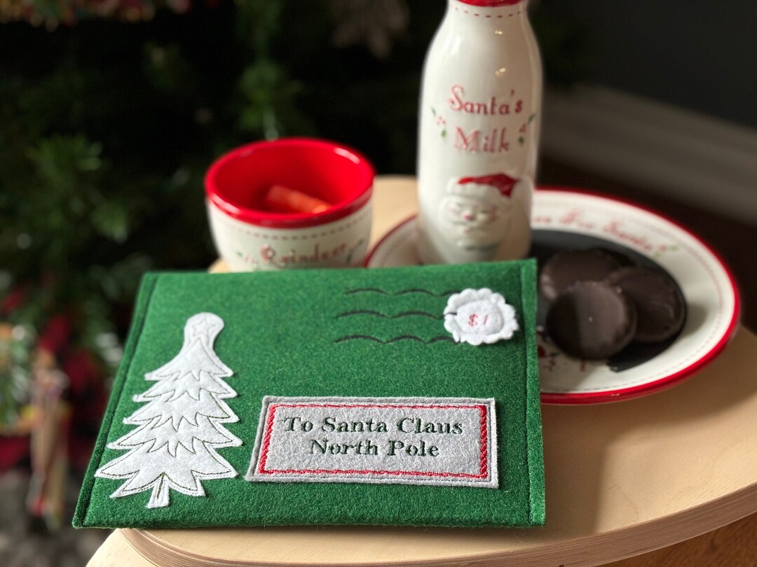Santa Envelope Felt Envelope Letter to Santa Christmas Eve Envelope ...