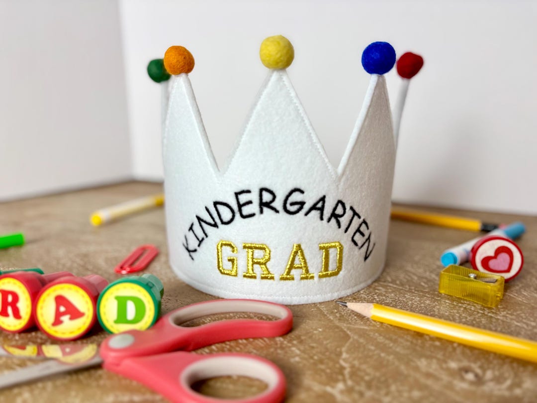 Kindergarten Grad Crown - Graduate Crown- Embroidered Graduate Crown ...