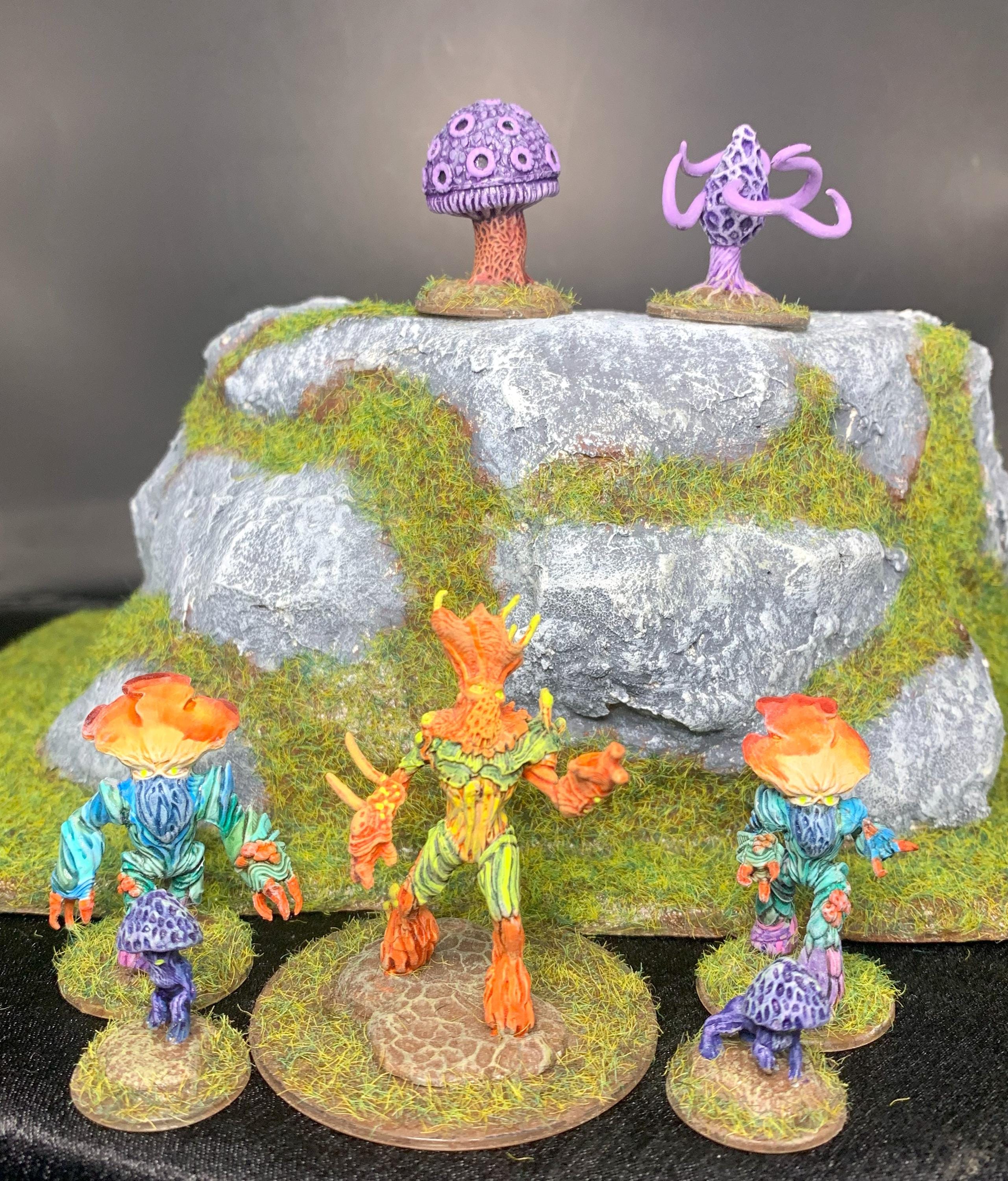 7 Piece Myconid Mini Set - Painted - for Ttrpg's - DND- 2 Myconids, 2 ...