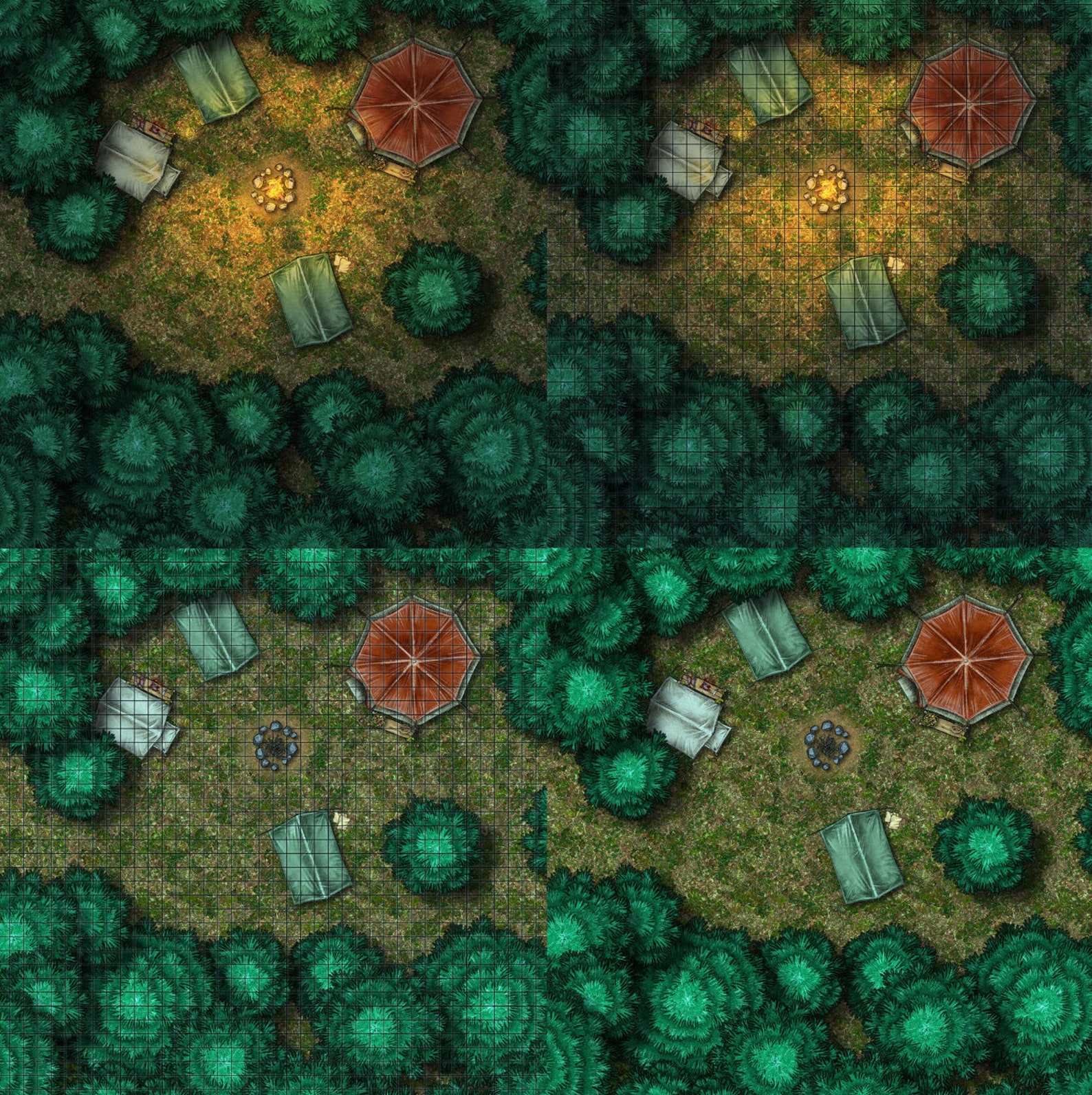 Digital Download Camp Battle Map Set (40 Maps, 10 Unique Designs With ...