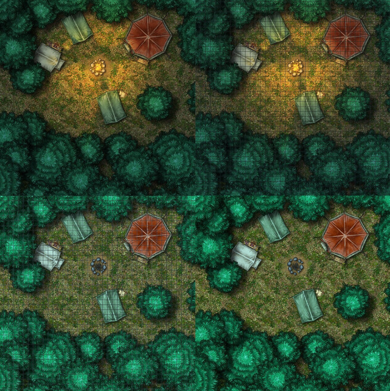 Digital Download Camp Battle Map Set (40 Maps, 10 Unique Designs With ...