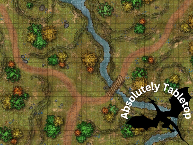 Hilly Terrain Wilderness Battle Map Set for Tabletop Gaming - Etsy