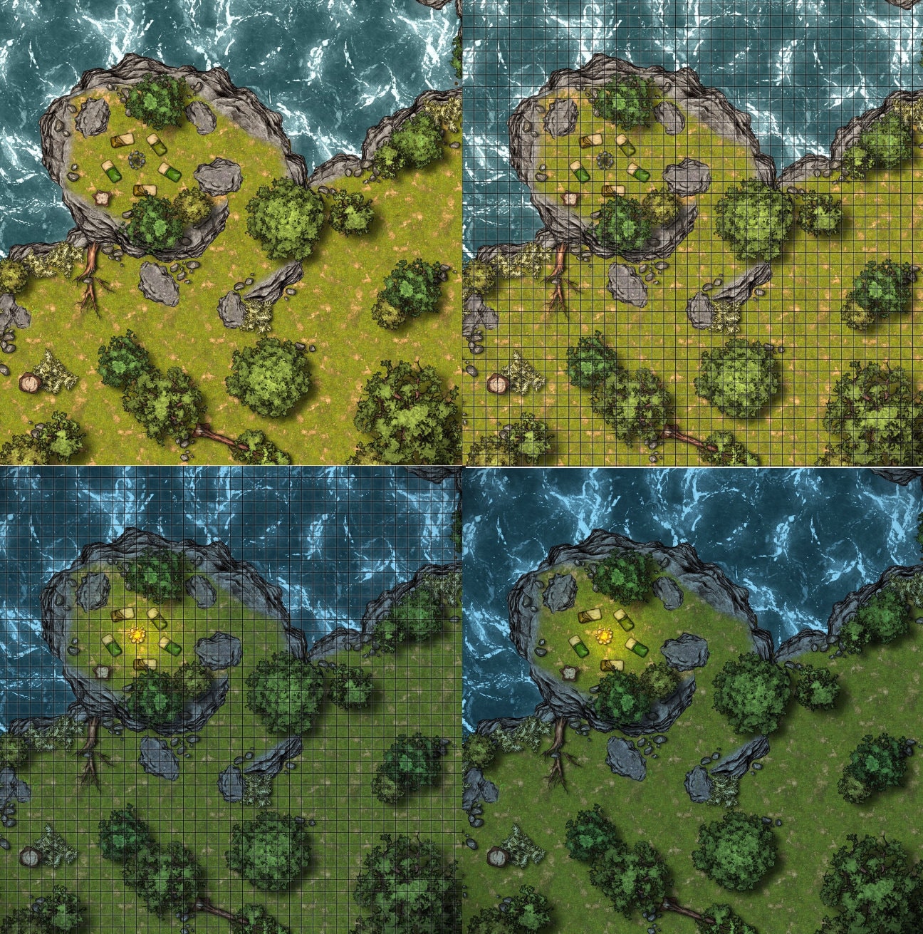 Digital Download Camp Battle Map Set (40 Maps, 10 Unique Designs With ...