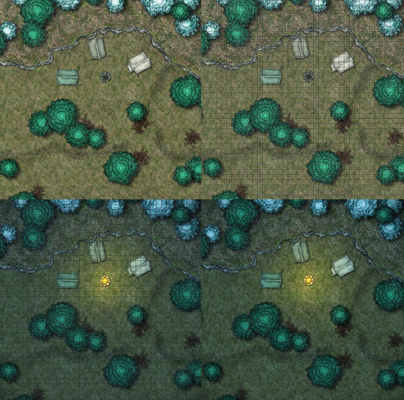 Digital Download Camp Battle Map Set 40 Maps, 10 Unique Designs With ...