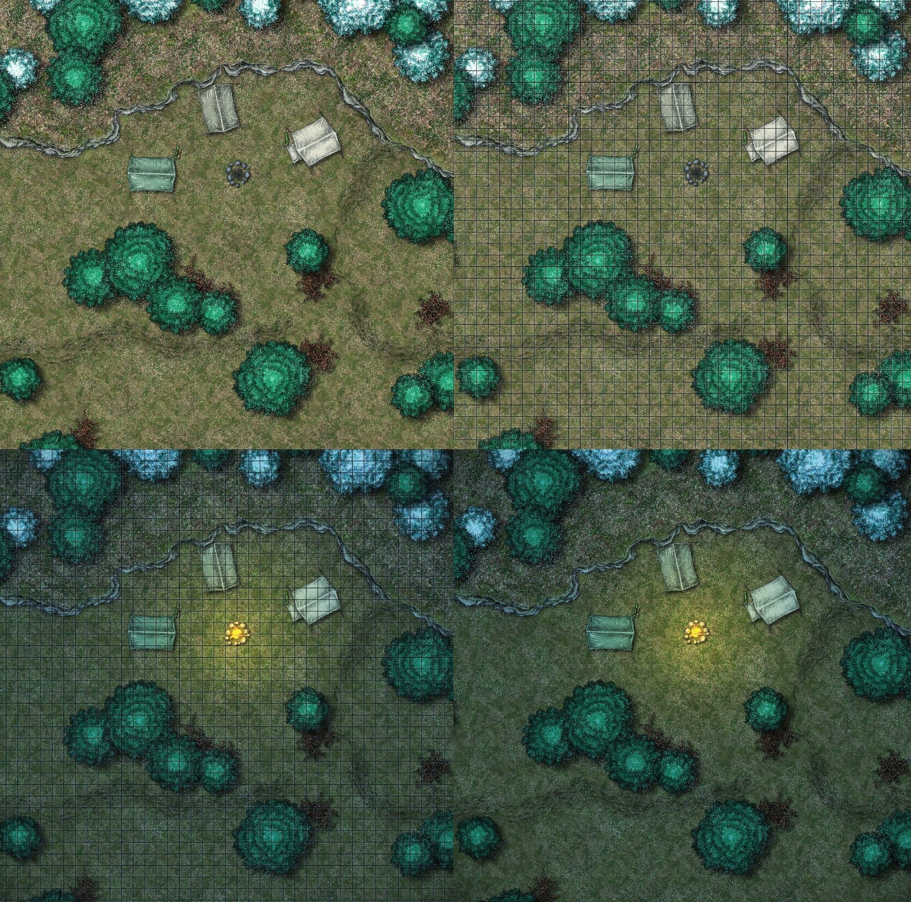 Digital Download Camp Battle Map Set (40 Maps, 10 Unique Designs With ...