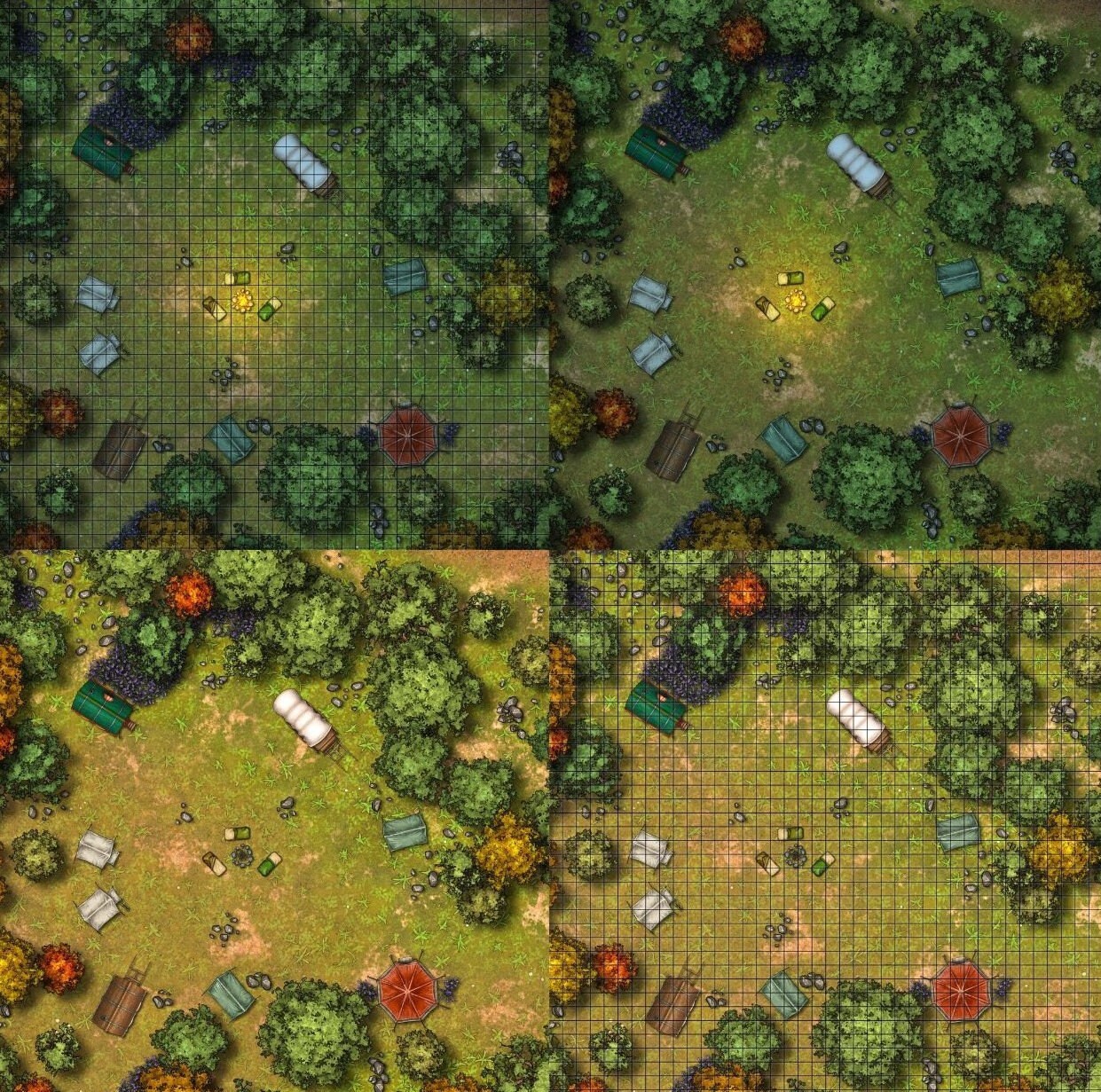 Digital Download Camp Battle Map Set 40 Maps, 10 Unique Designs With ...